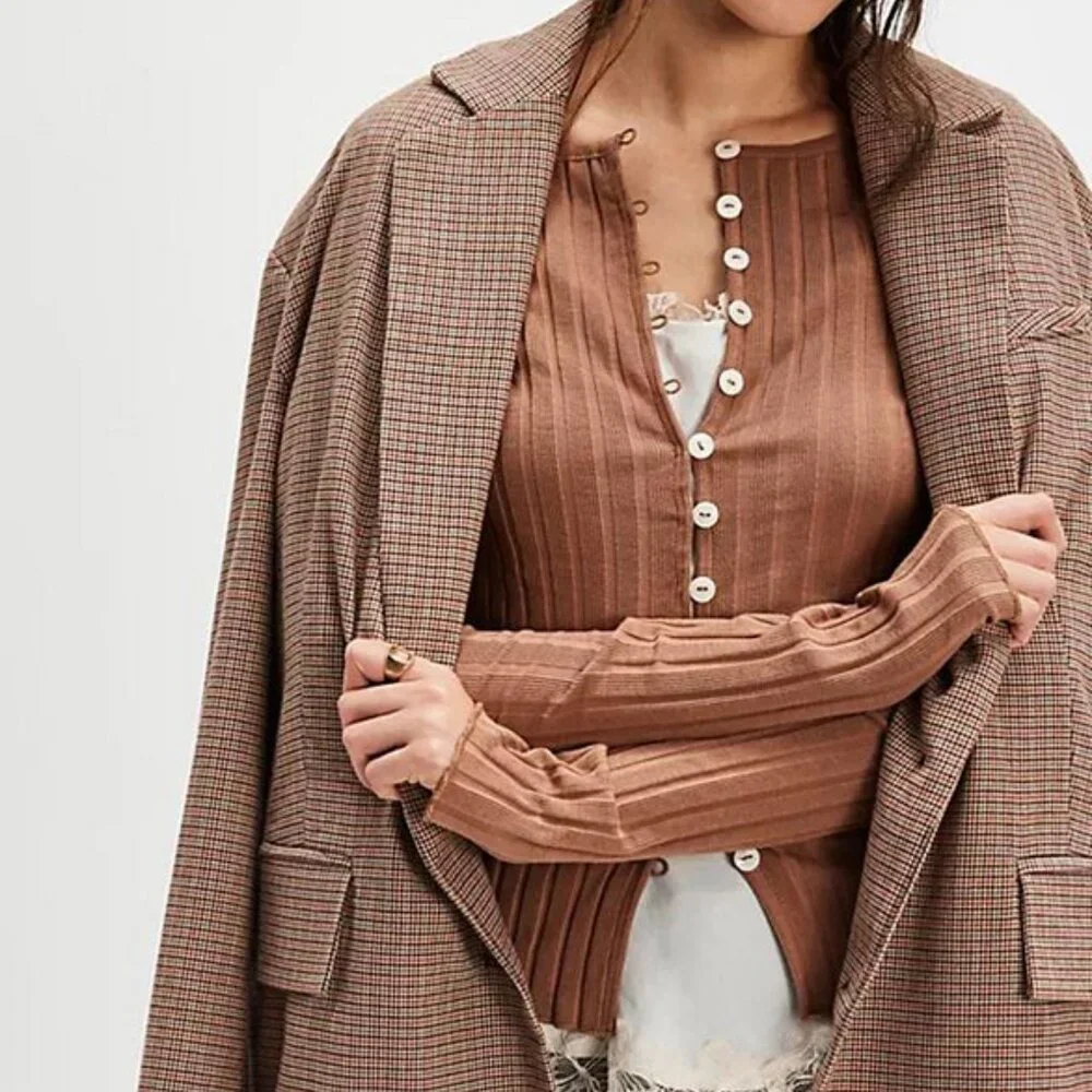Free People | Sweaters | Free People Tilly Longsleeve Cardi In Otter ...
